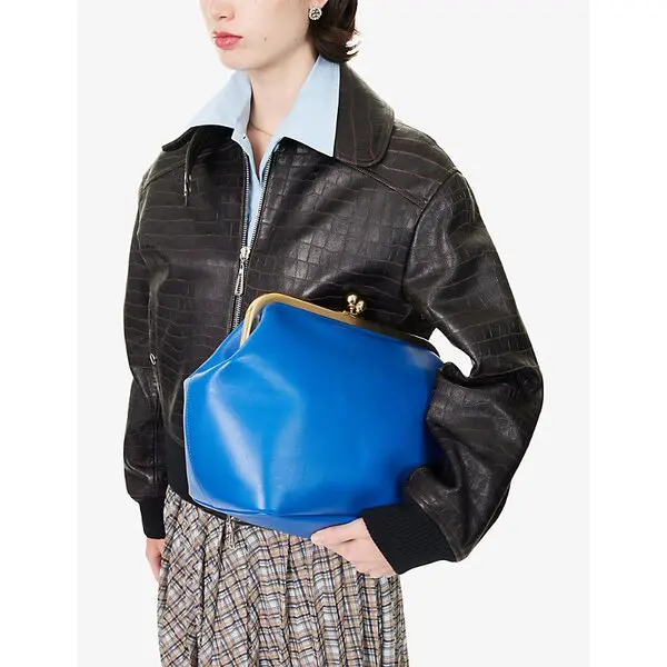 Coach Kisslock 27 Leather Shoulder Bag - Deep Sky | Editorialist
